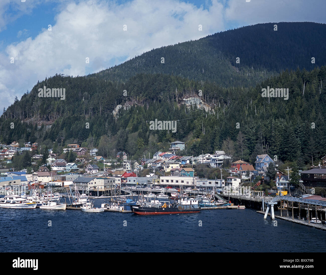 View of the town and harbour, Ketchikan, Alaska, USA Stock Photo - Alamy