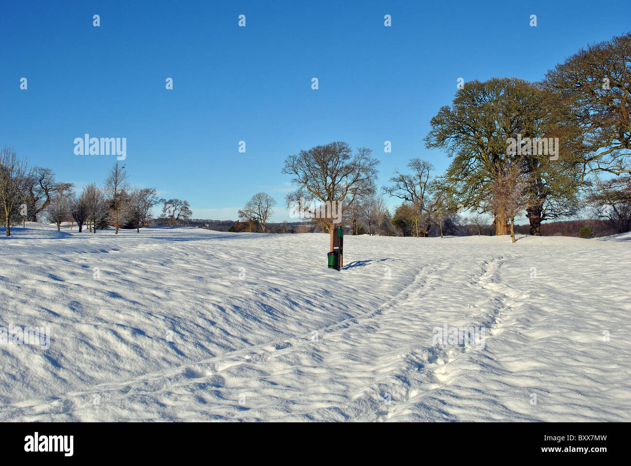 snow on a golf course Stock Photo - Alamy