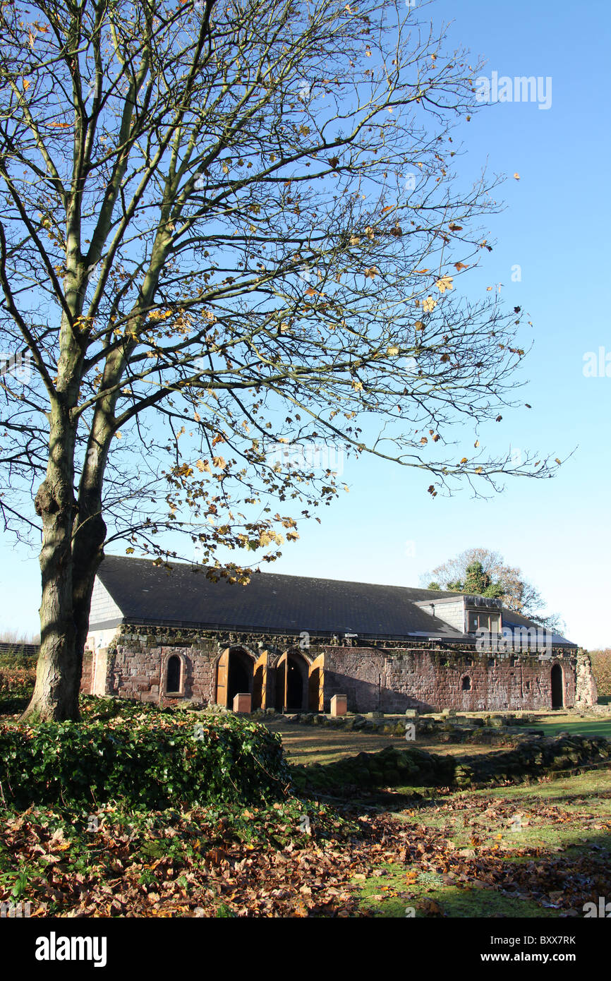 Norton Priory Museum & Gardens. Autumnal view of Norton Priory ruins ...