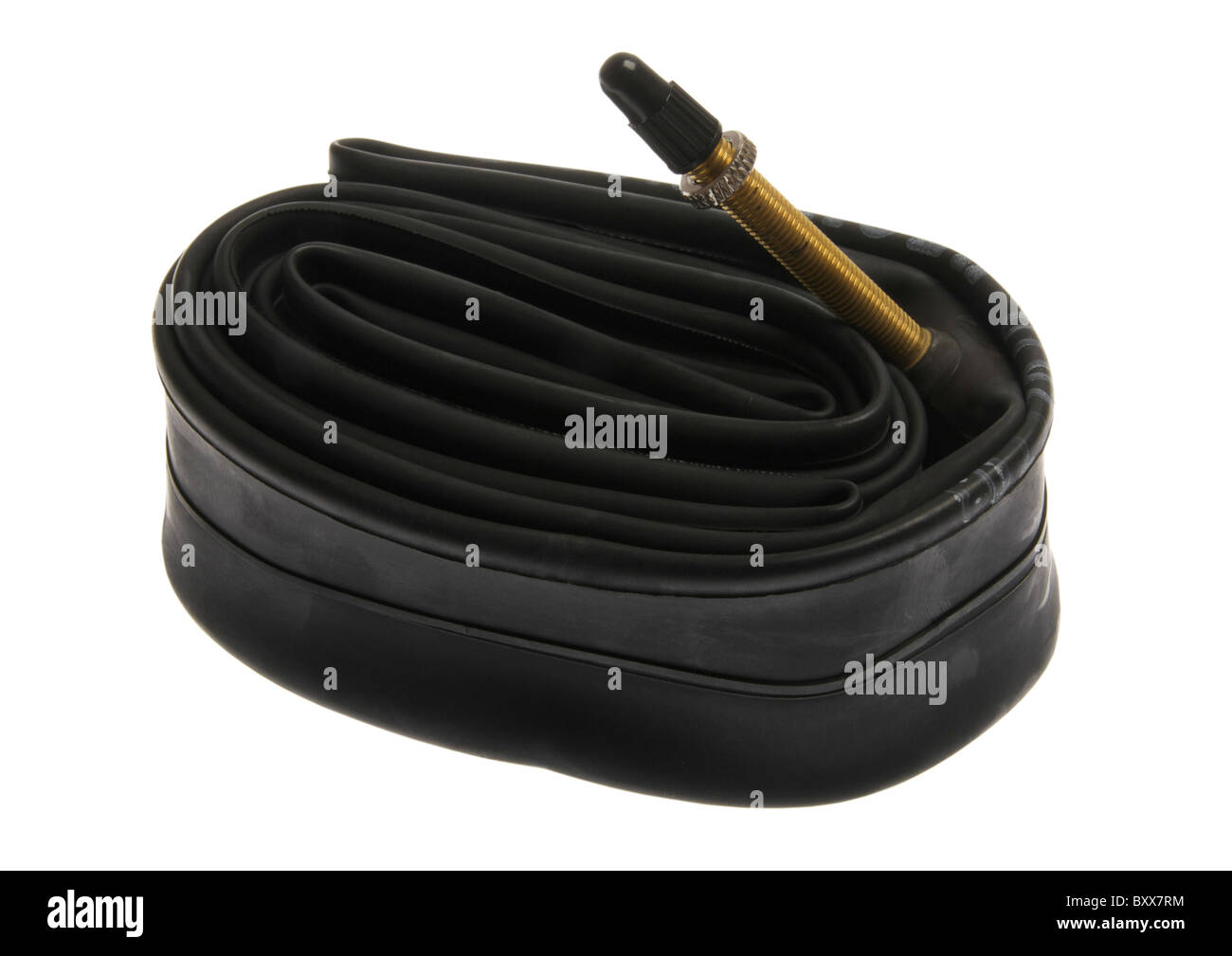 Bicycle inner tube on white background Stock Photo - Alamy