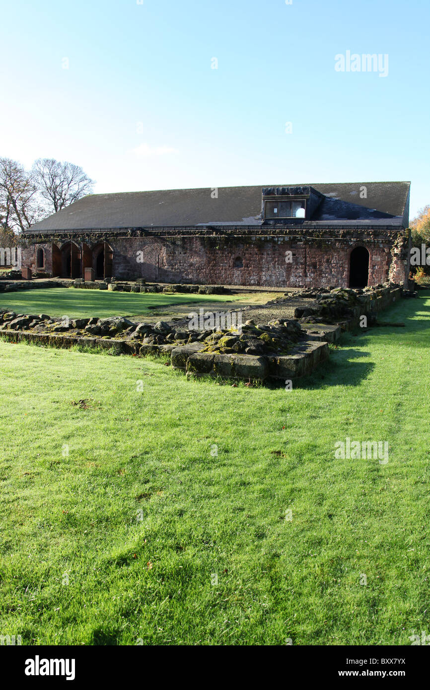 Norton Priory Museum & Gardens. Autumnal view of Norton Priory ruins ...