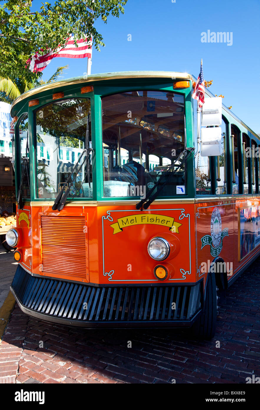 Key West Trolley Sightseeing Tour Stock Photo - Alamy
