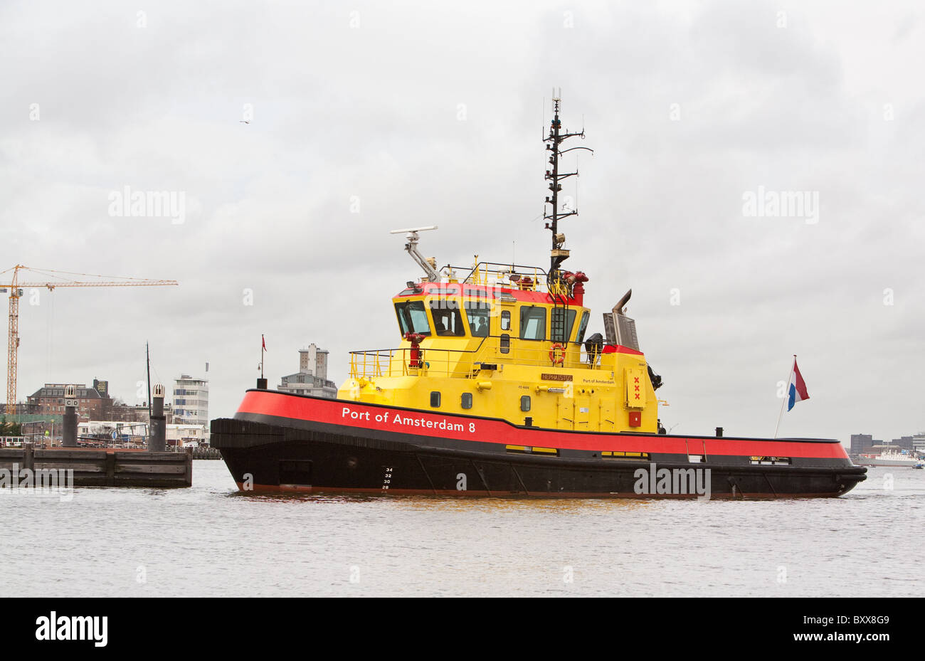 Port of Amsterdam Tugboat Stock Photo - Alamy