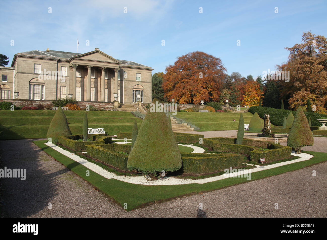 Estate of Tatton Park, England. Autumnal view of the Joseph Paxton ...