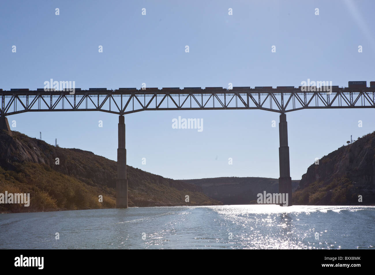 Pecos High Bridge, a steel deck truss style, carries the Southern ...