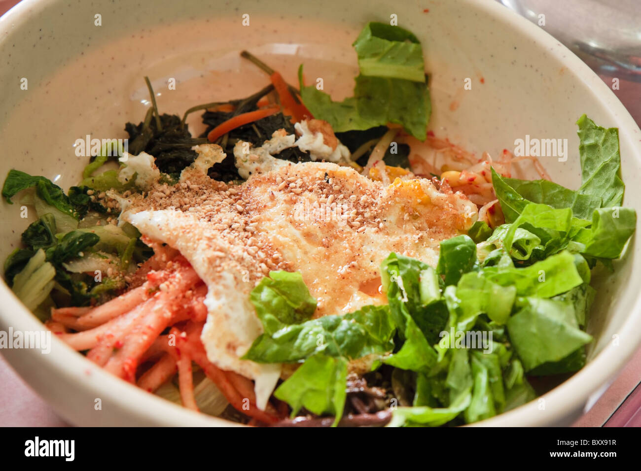 Korean Sanchae Bibimbap Stock Photo - Alamy