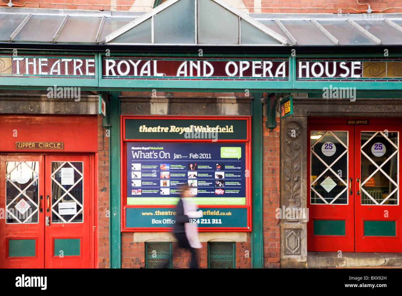 Blurred Figure Passing the Theatre Royal and Opera House Wakefield West ...