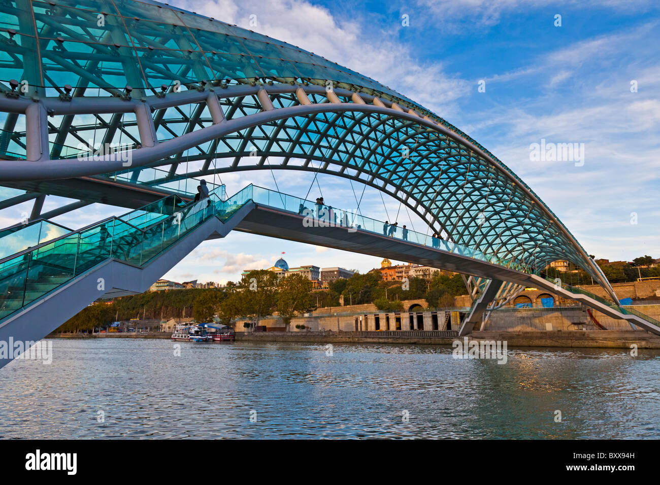 Bridge of Peace crossing the Mtkvari River Tbilisi Georgia designed ...