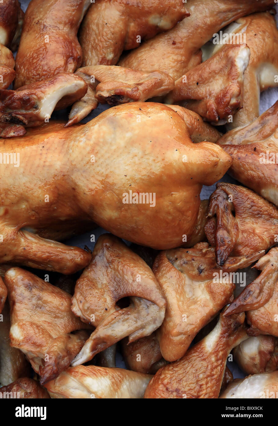 smoked hen on rural market Stock Photo - Alamy