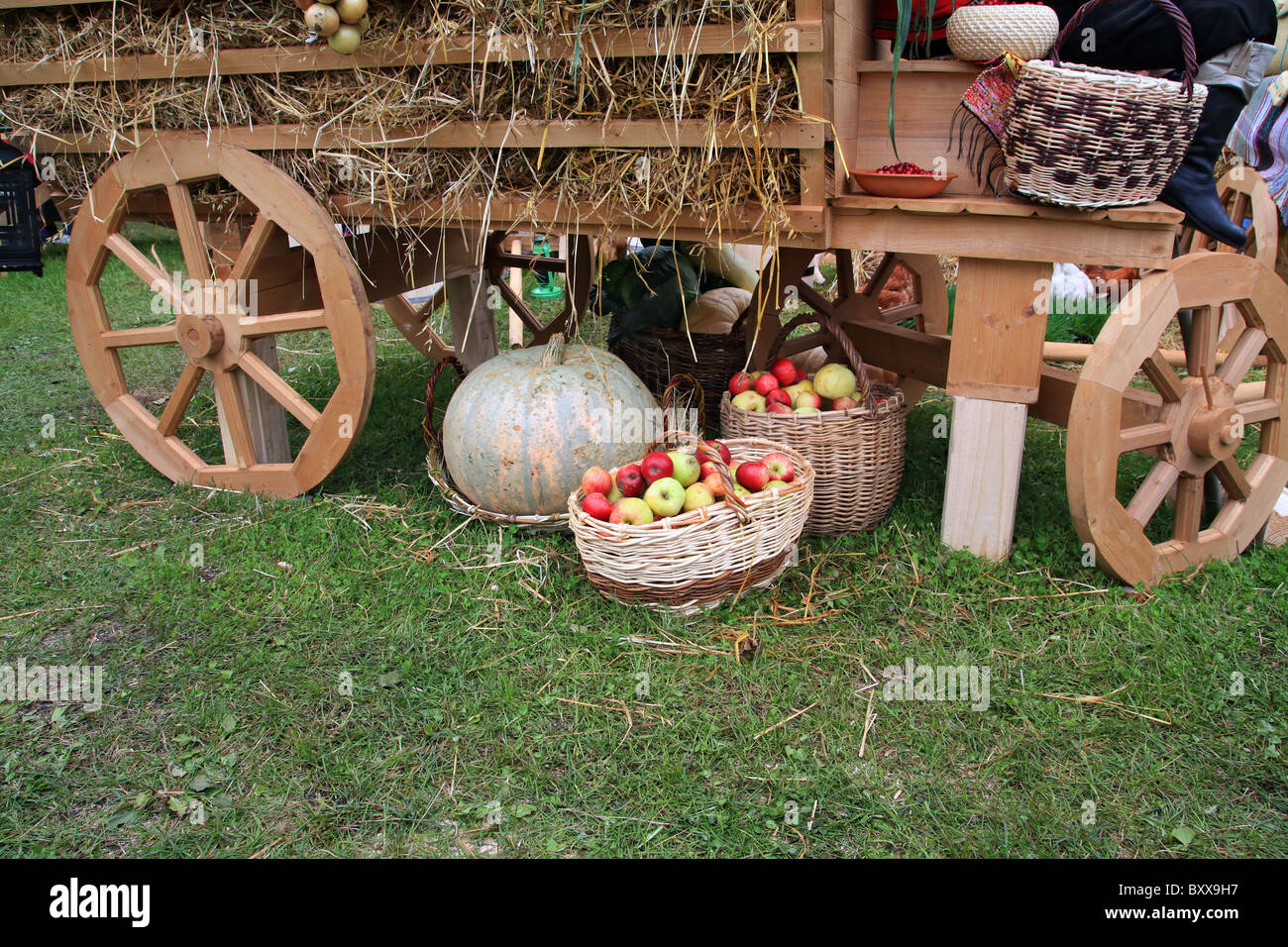 apple basket under cart Stock Photo - Alamy