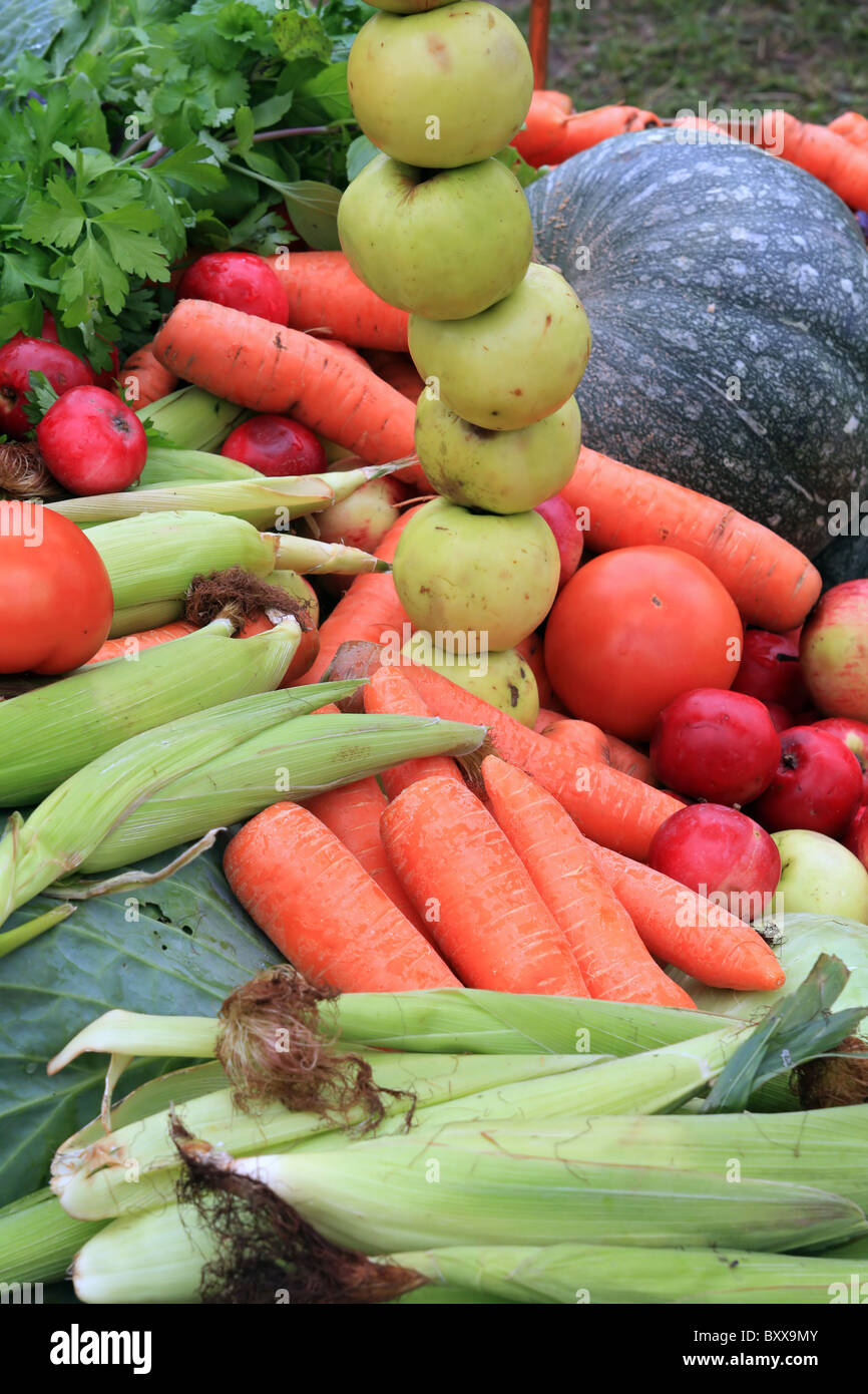 vegetables on rural market Stock Photo - Alamy