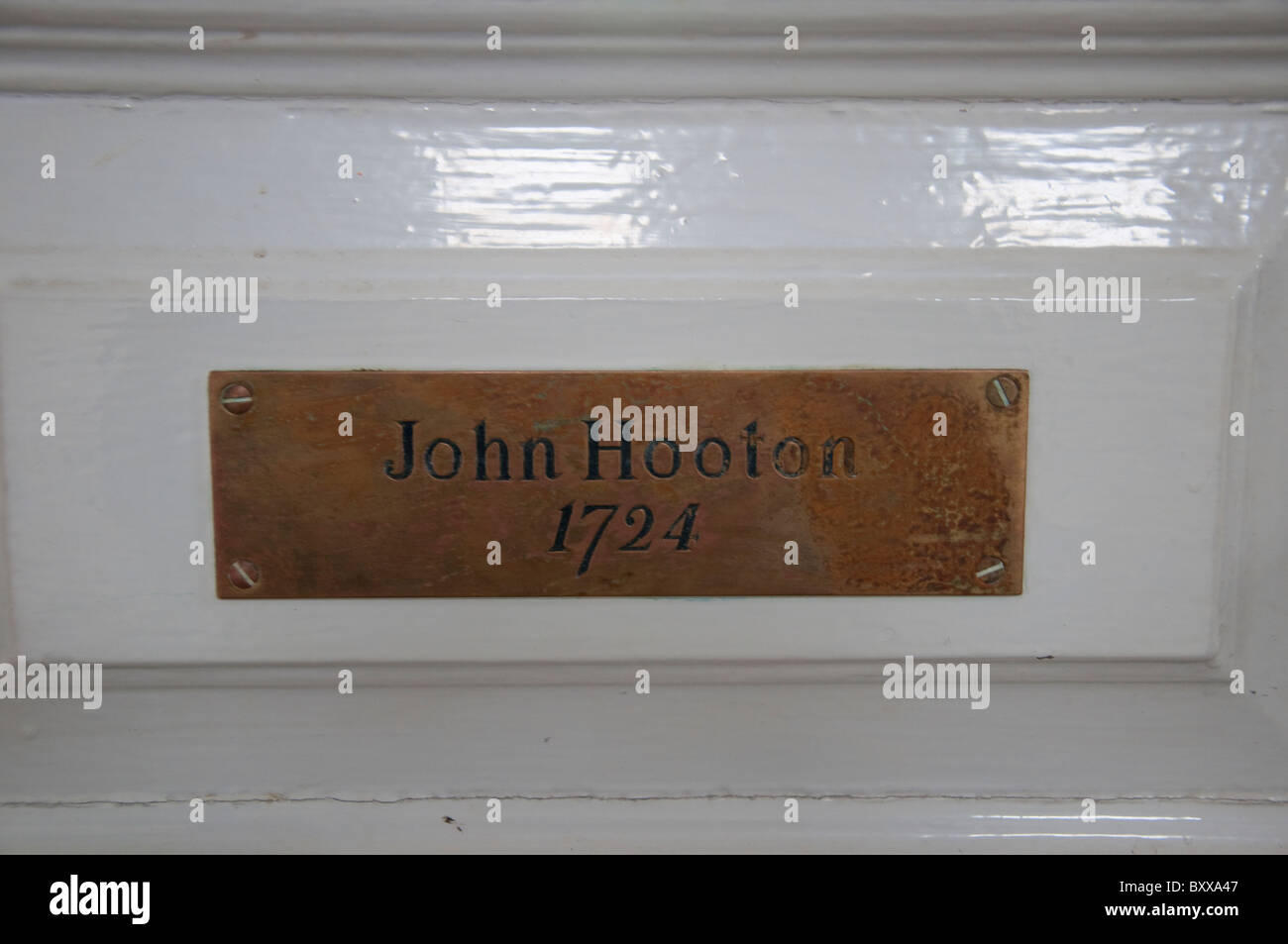 Church pew plaque in the old North Church in the City of Boston ...