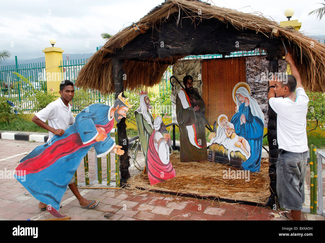 The week before Christmas the youth build cribs which are beeing ...