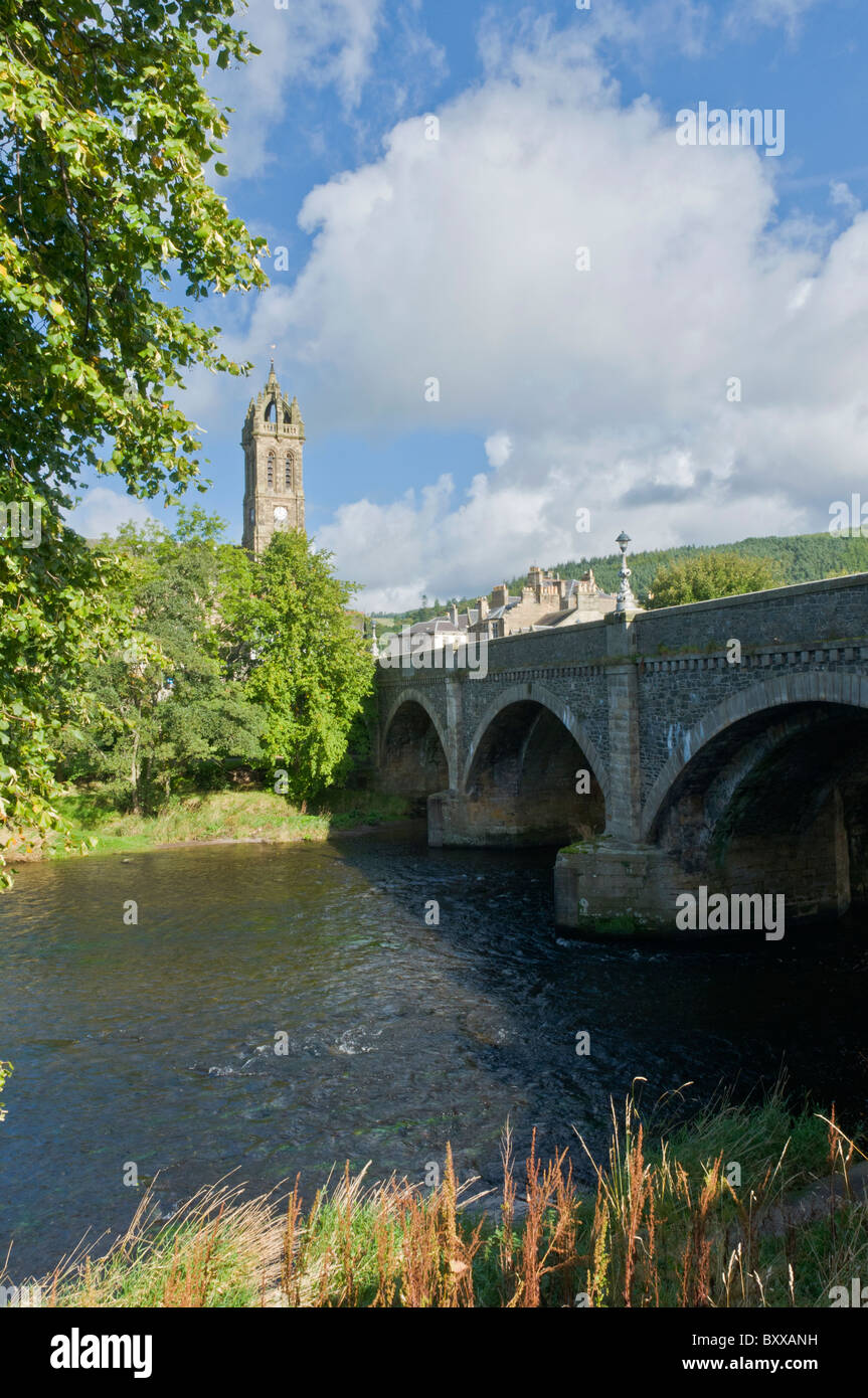 Bridge over the River Tweed at Peebles Scottish Borders, Scotland Stock ...