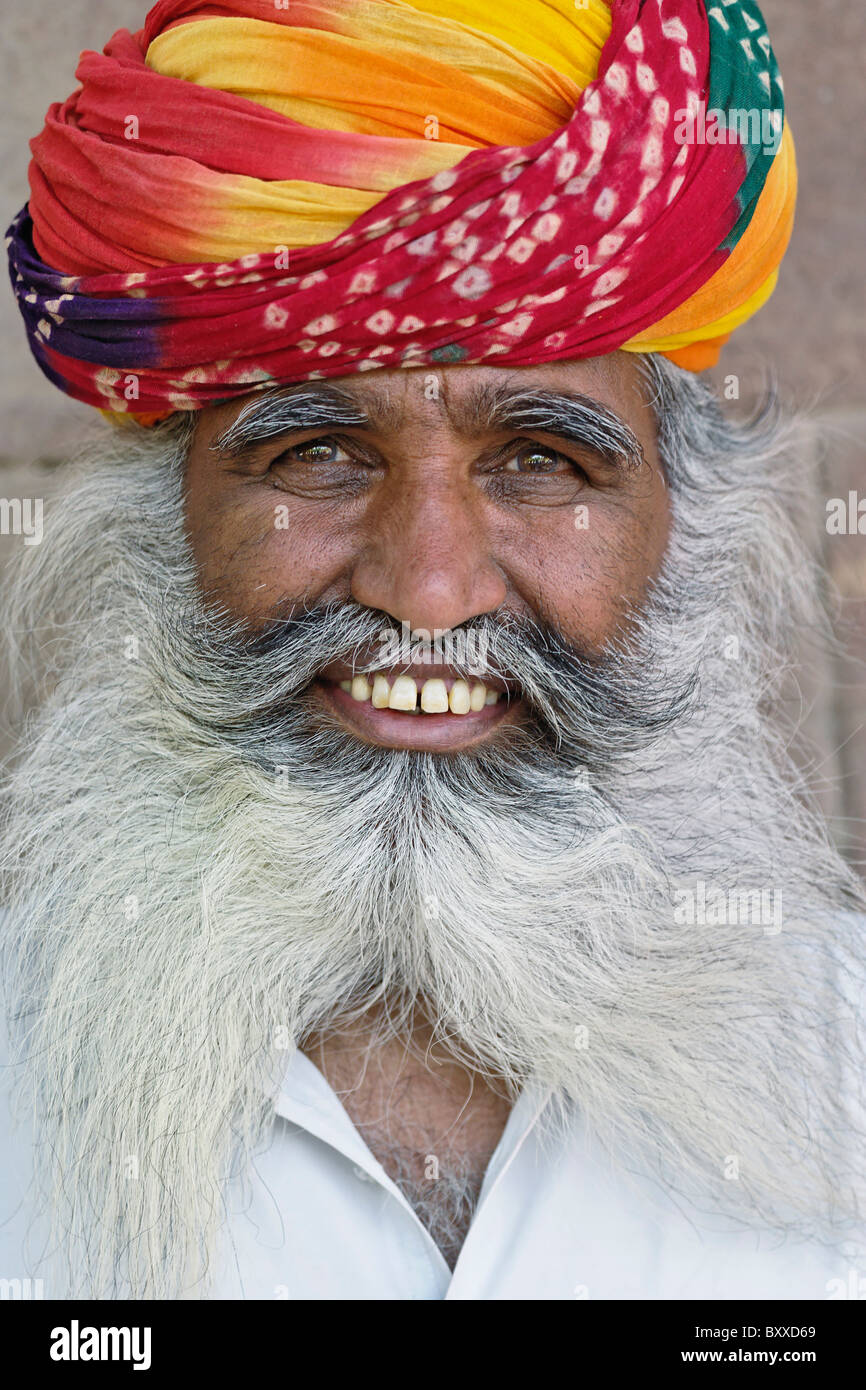 Colorful Seikh in the city of Jodhpur, India Stock Photo - Alamy