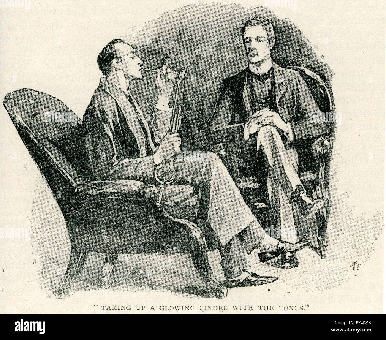Sherlock Holmes; "Taking up a glowing cinder with the tongs"; January ...