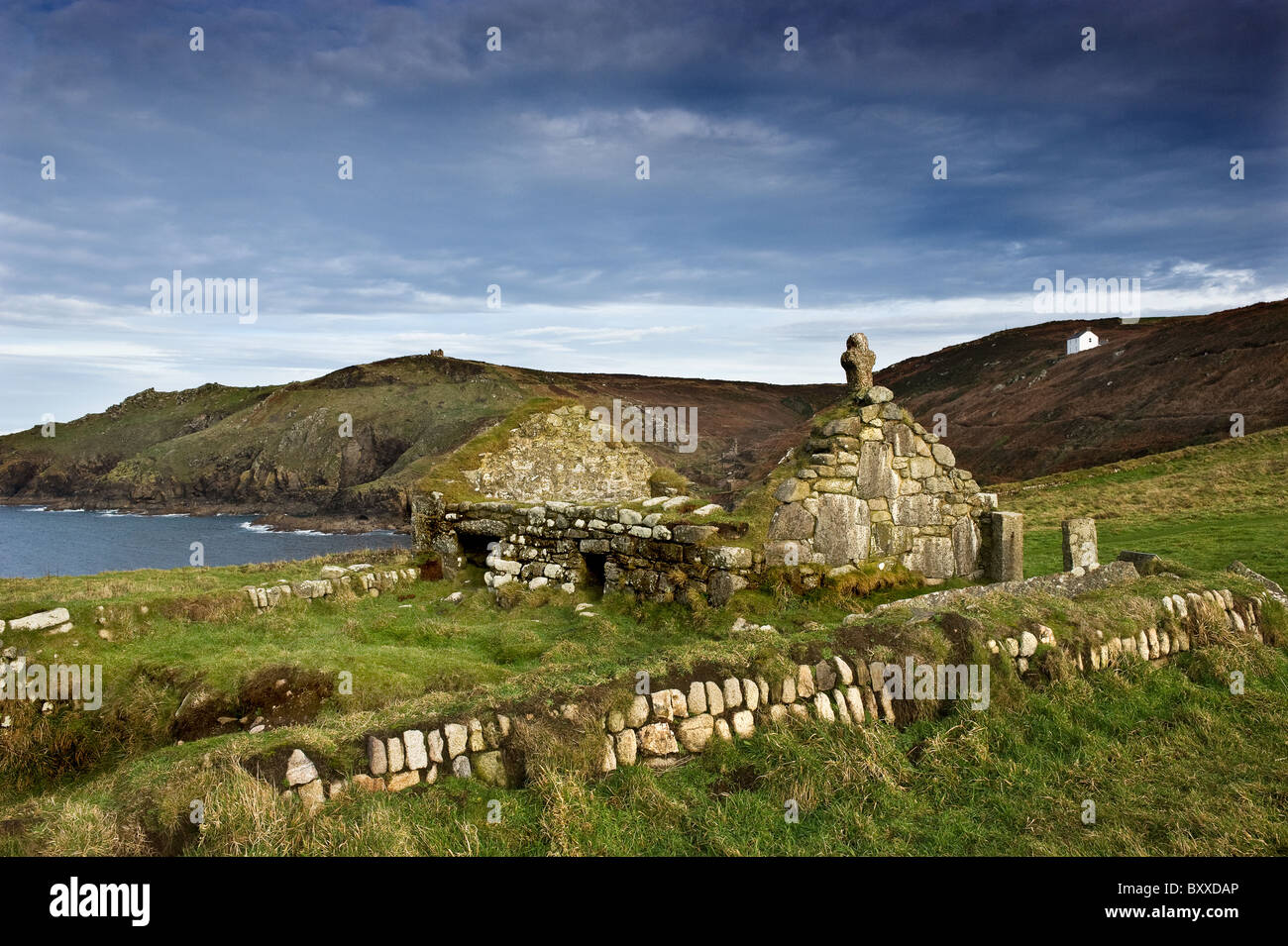St Helens Oratory at cape Cornwall. Photograph by Gordon Scammell Stock ...