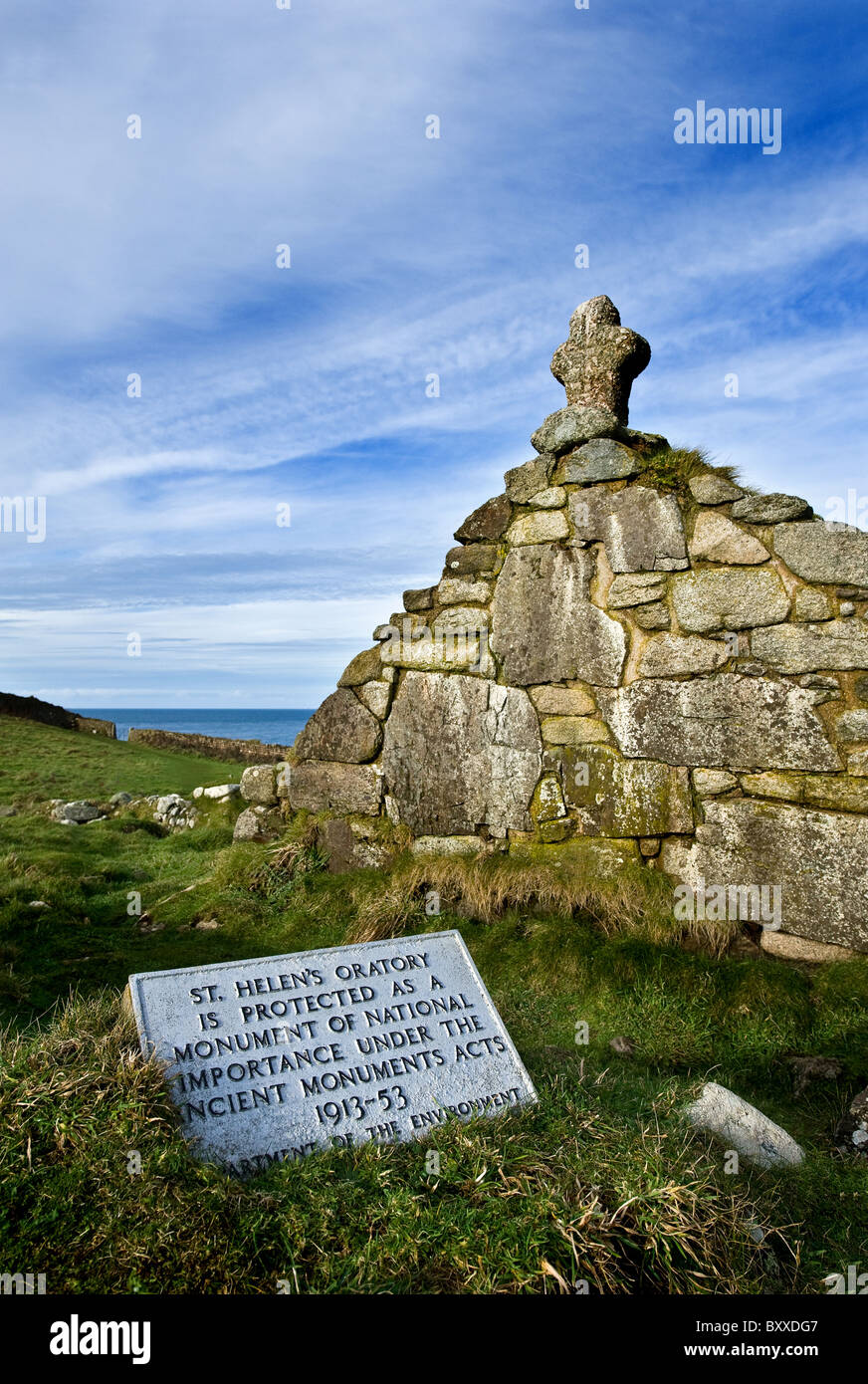 St Helens Oratory at Cape Cornwall Stock Photo - Alamy