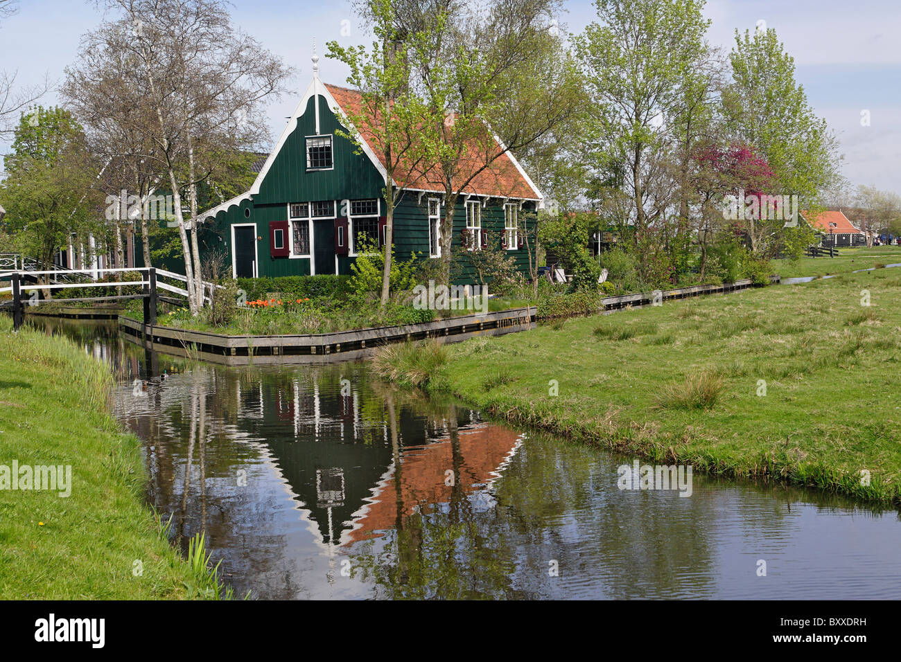 Classic Dutch homes, Zaanse Schans, Holland, Netherlands Stock Photo ...