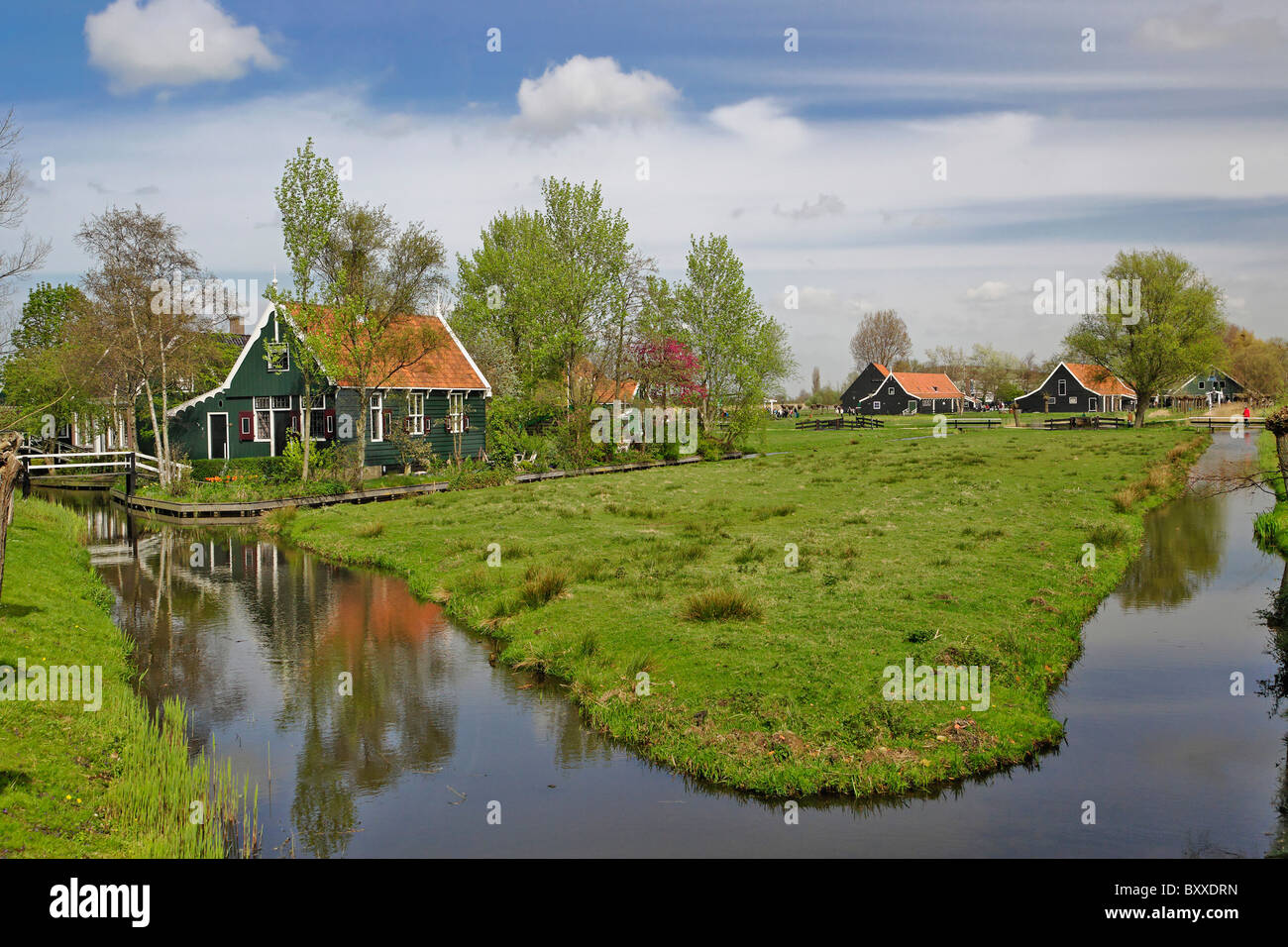 Classic Dutch homes, Zaanse Schans, Holland, Netherlands Stock Photo ...