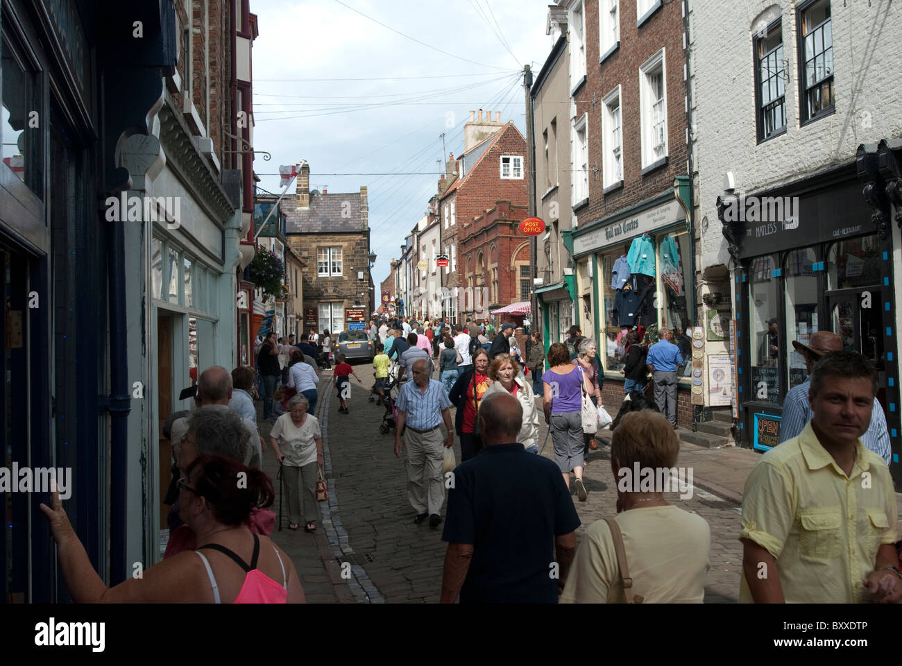 Busy street in Whitby North Yorkshire, UK Stock Photo - Alamy