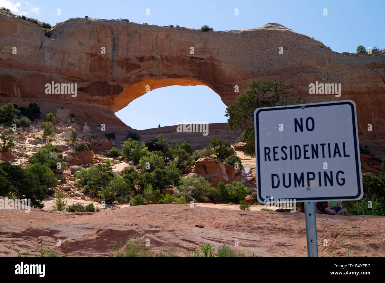Sign at Wilson Arch, a natural sandstone arch along U.S. Route 191 near ...