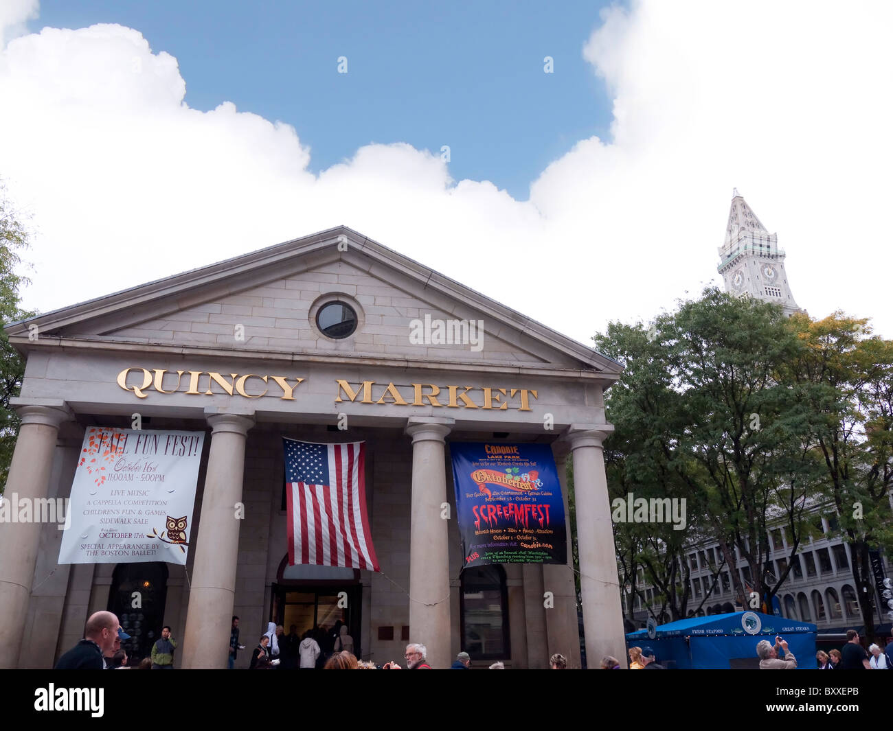 The Quincy Market Hall in the City of Boston, capital of Massachusetts ...