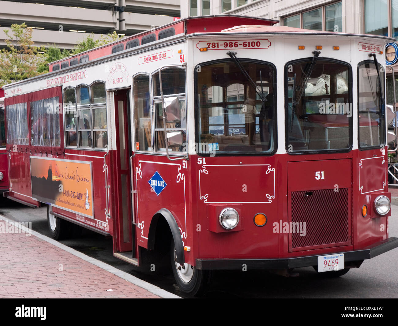 Tram in the City of Boston, capital of Massachusetts in New England USA ...