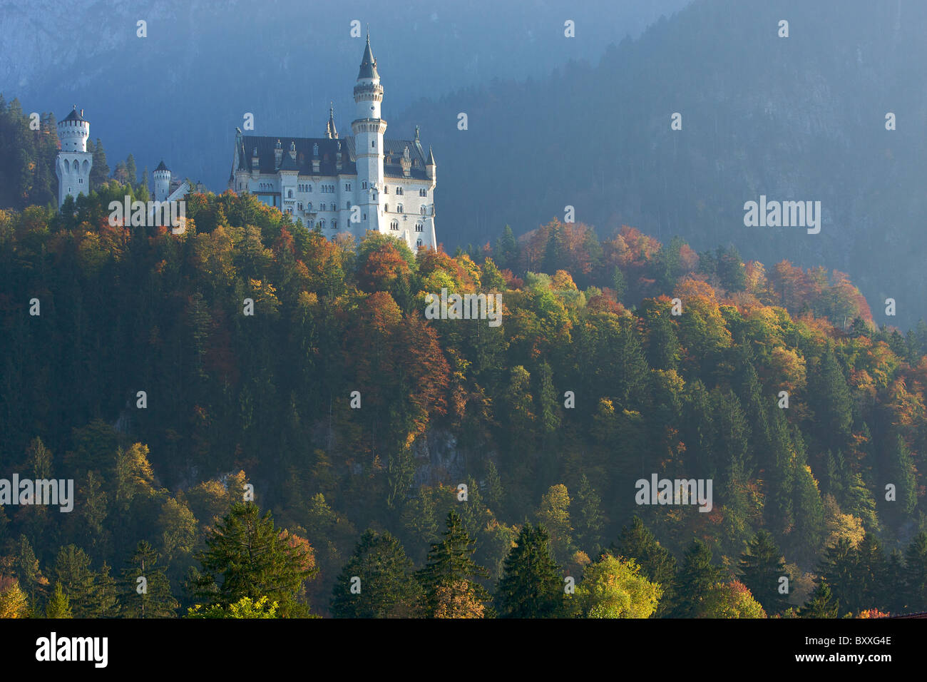Autumn Colours at Neuschwanstein Castle, Bavaria, Germany Stock Photo ...