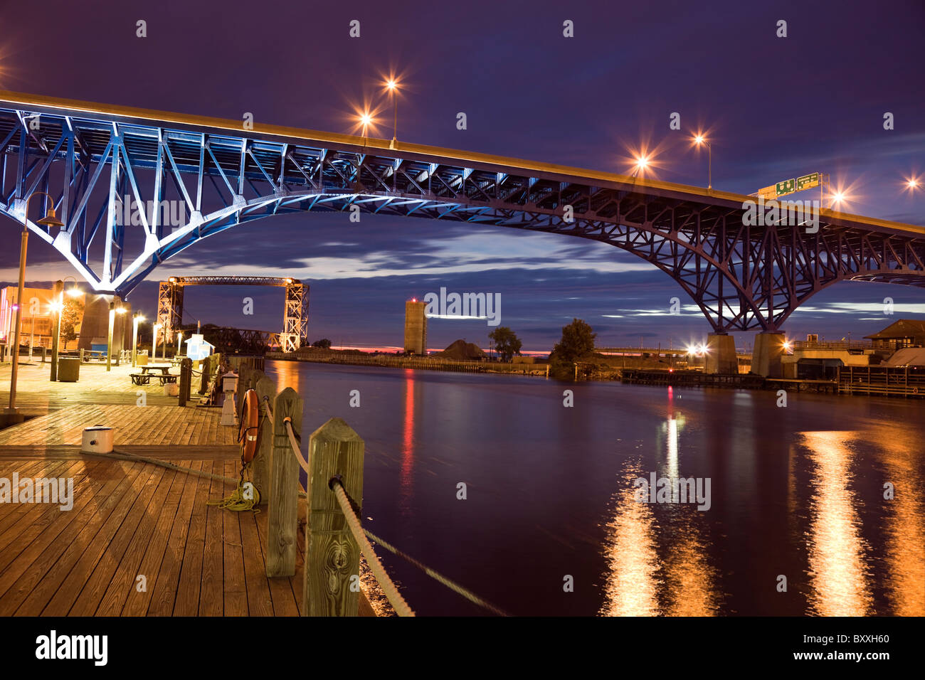 Blue Bridge in Cleveland Stock Photo - Alamy