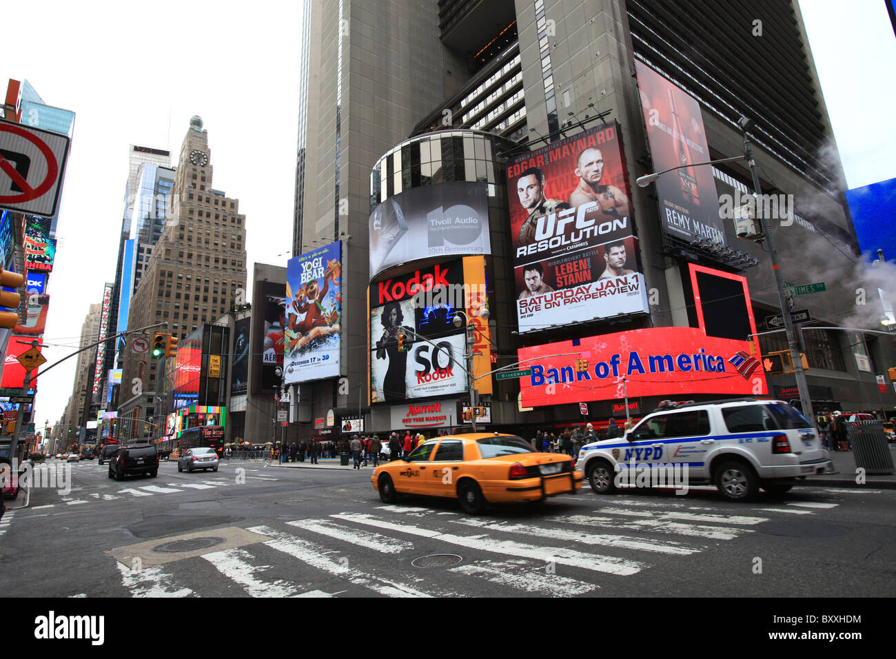 Colorful LED billboards in Times Square New York city 2010 Stock Photo ...