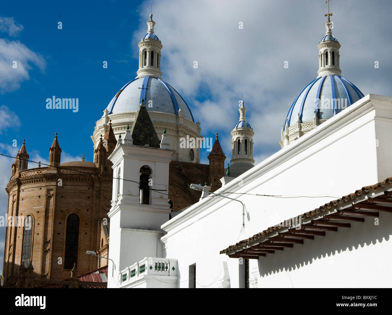 Ecuador. Cuenca city. Church of El Carmen and the Cathedral Stock Photo ...