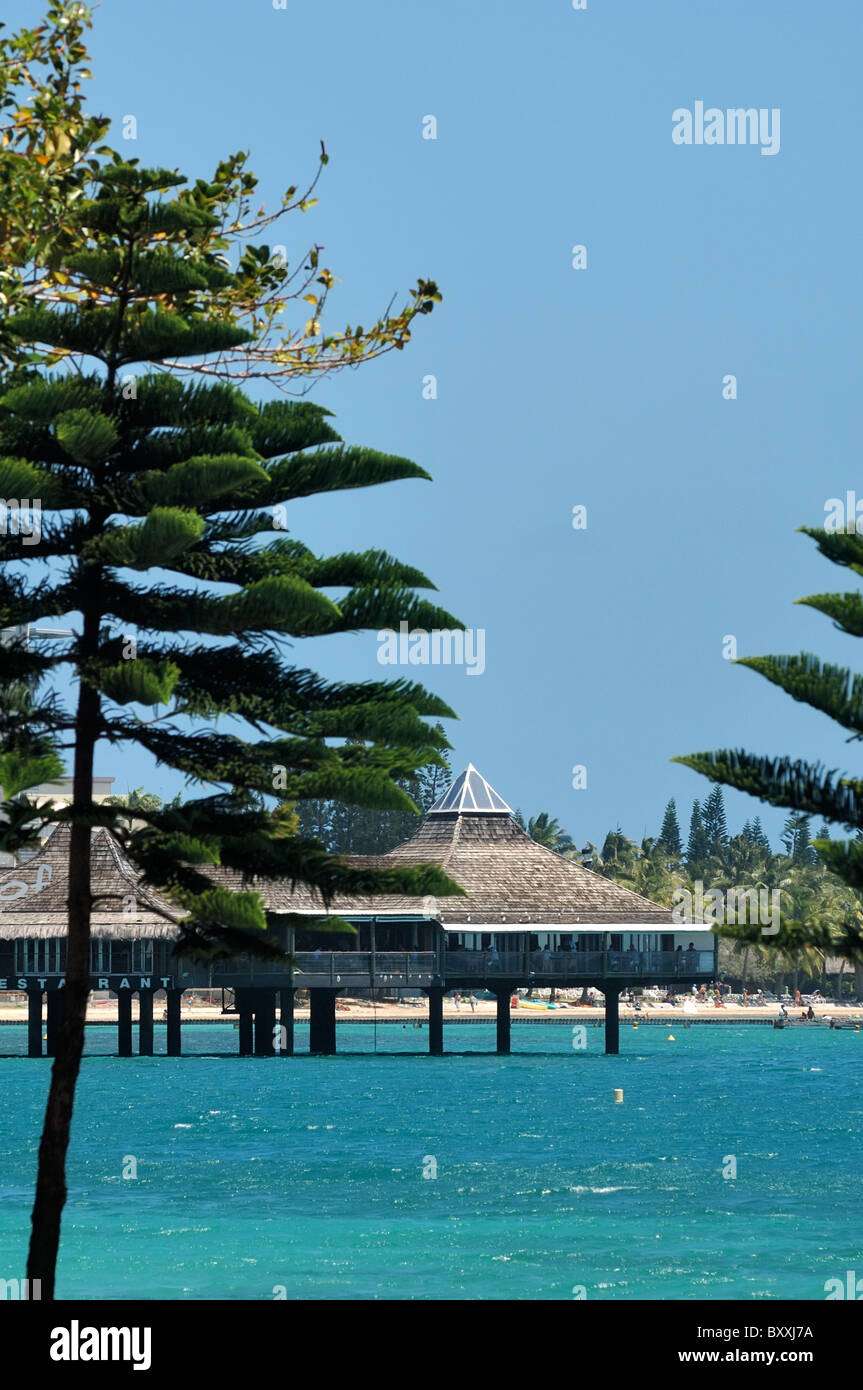 The Roof restaurant at Anse Vata beach, beach station at Noumea, New ...