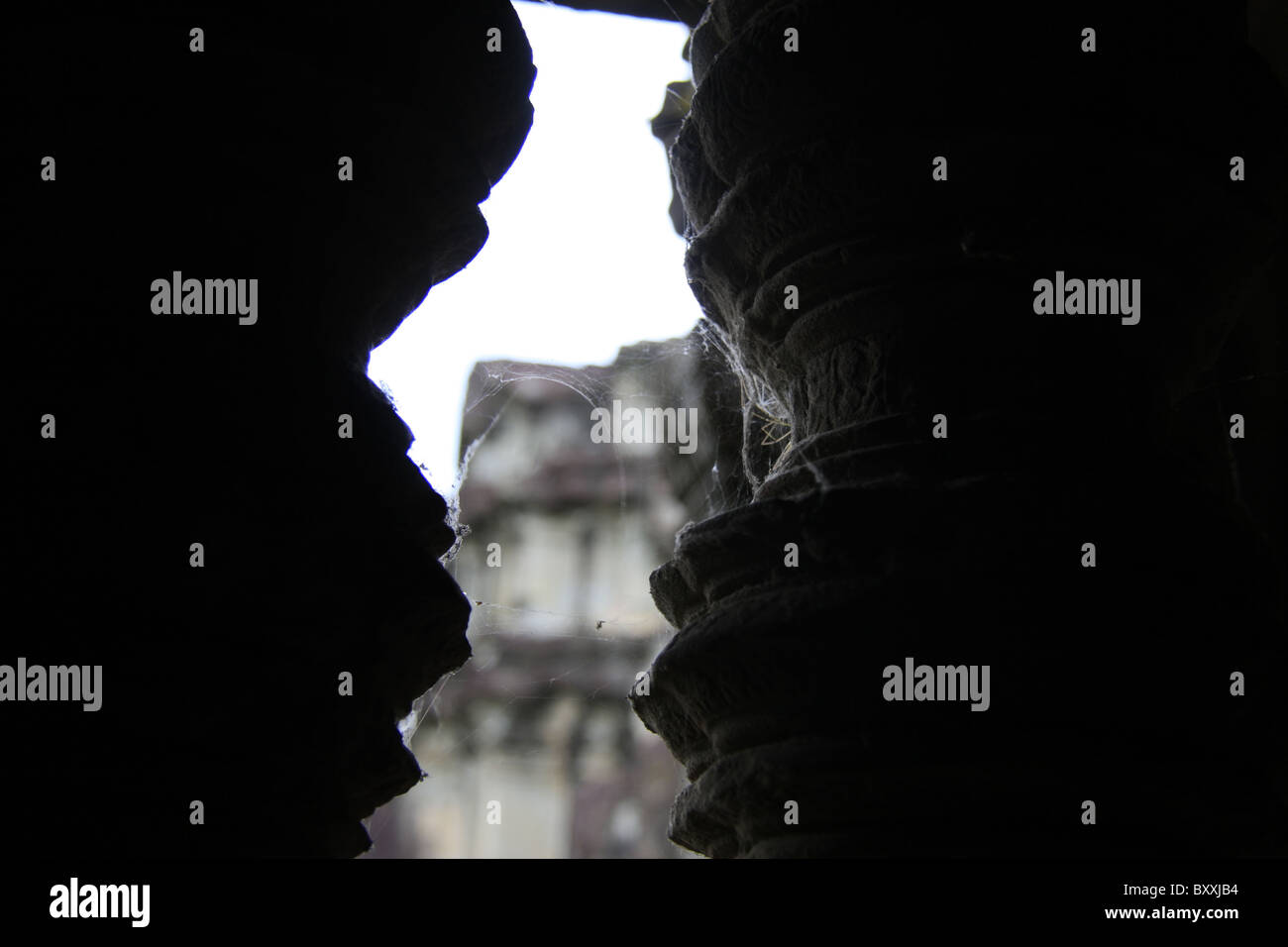 Gap between two stone pillars, Angkor Wat, Cambodia Stock Photo - Alamy