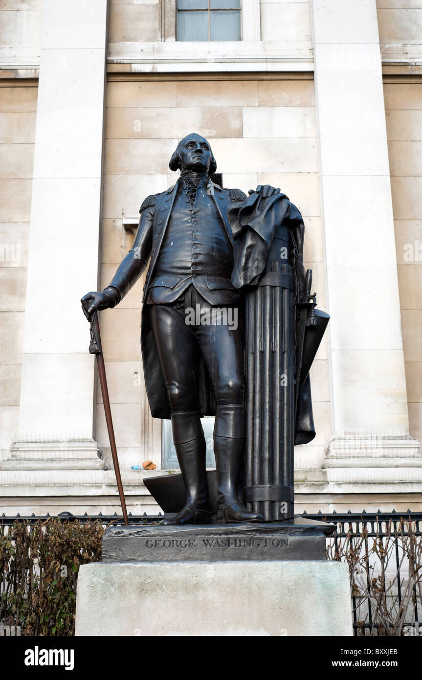 Statue of George Washington outside the National Gallery, London, UK ...