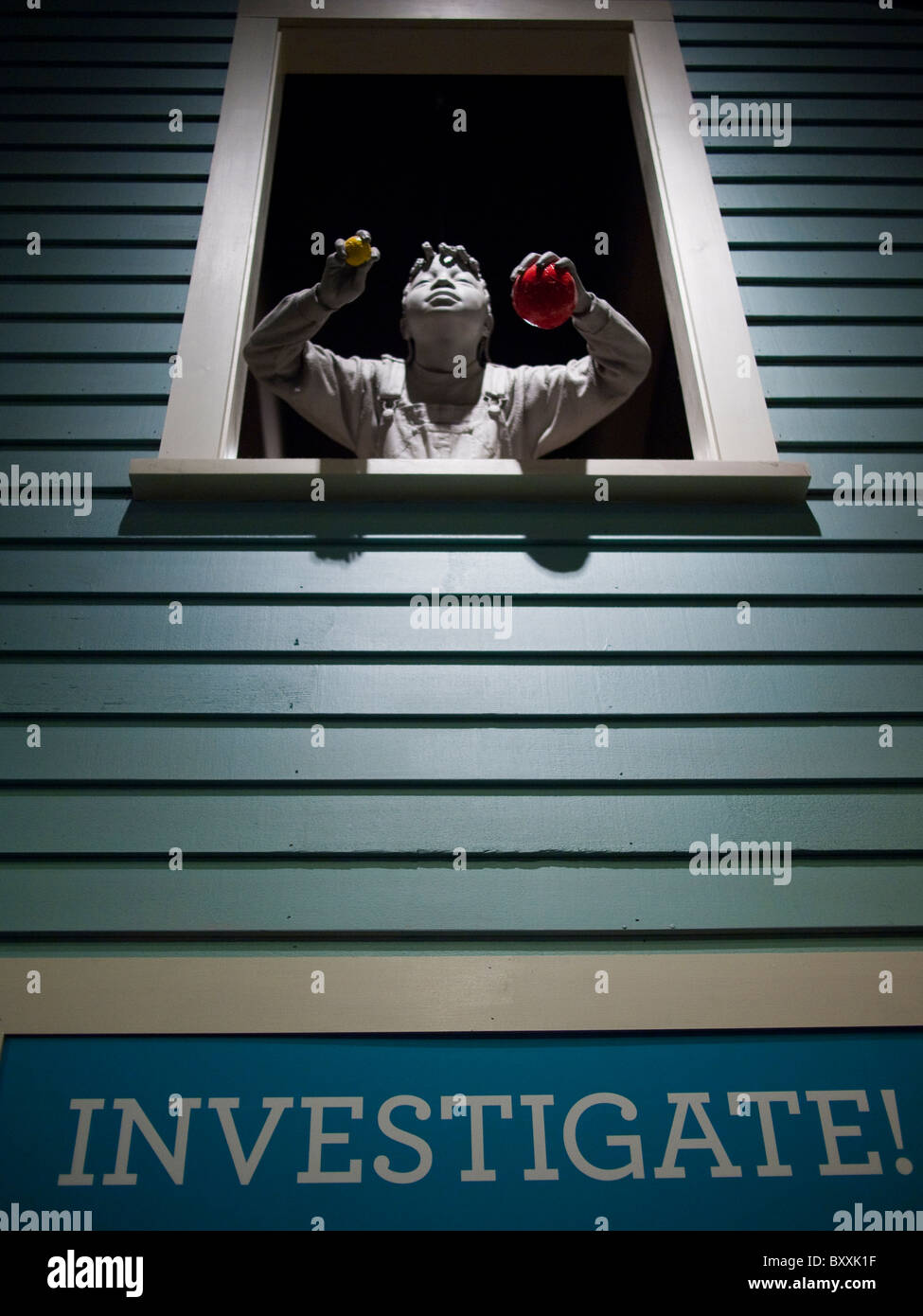 Figure in Window, Science Museum, Boston, USA Stock Photo - Alamy