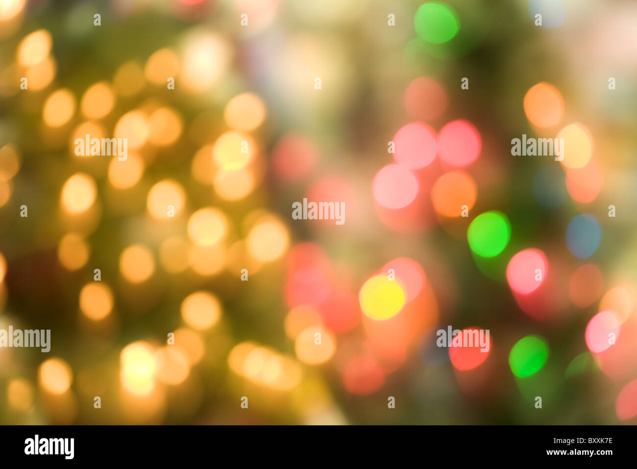 Image of colorful round shapes forming blurry Christmas background ...
