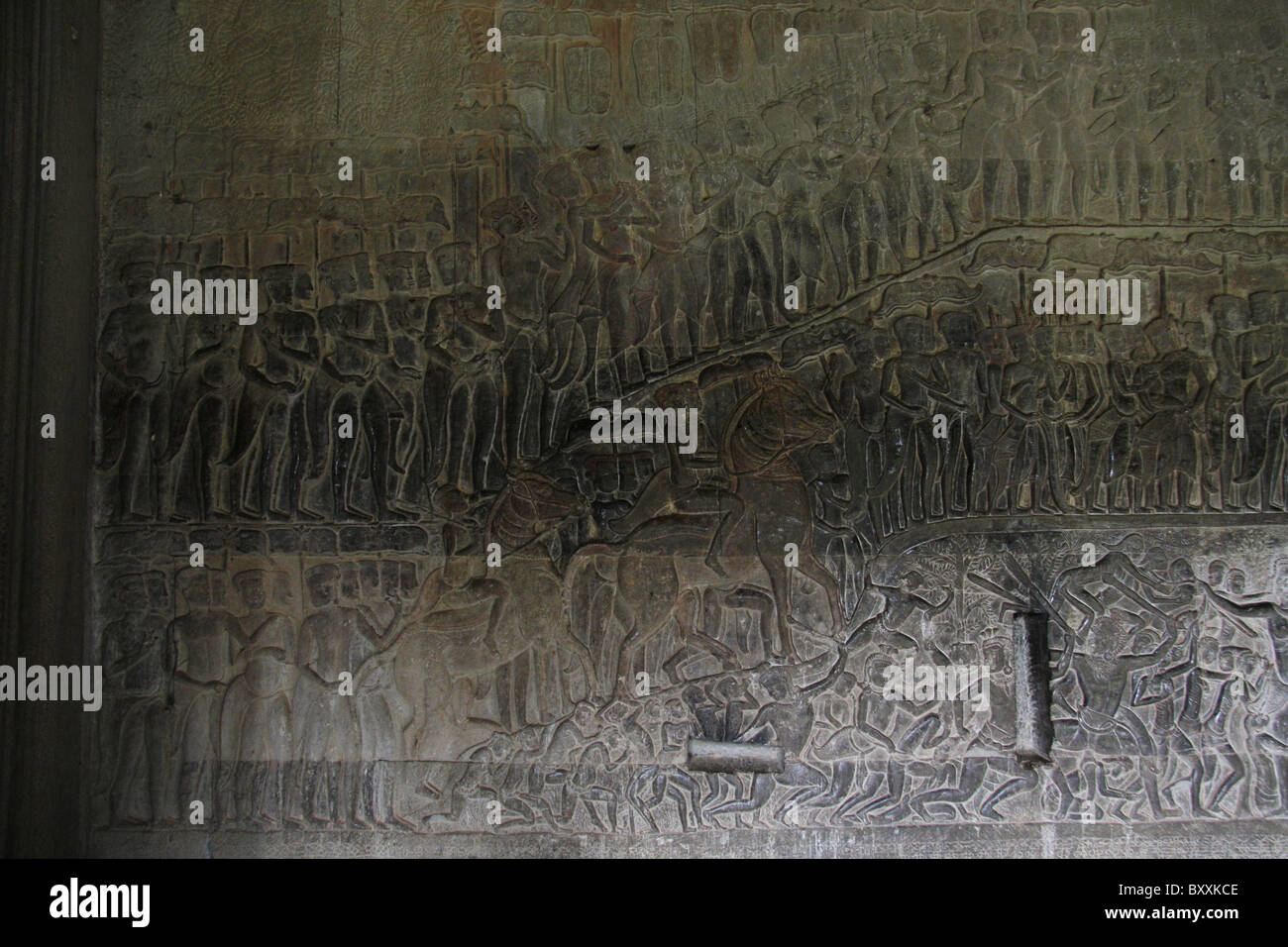 A bas-relief gallery in Angkor Wat Stock Photo - Alamy