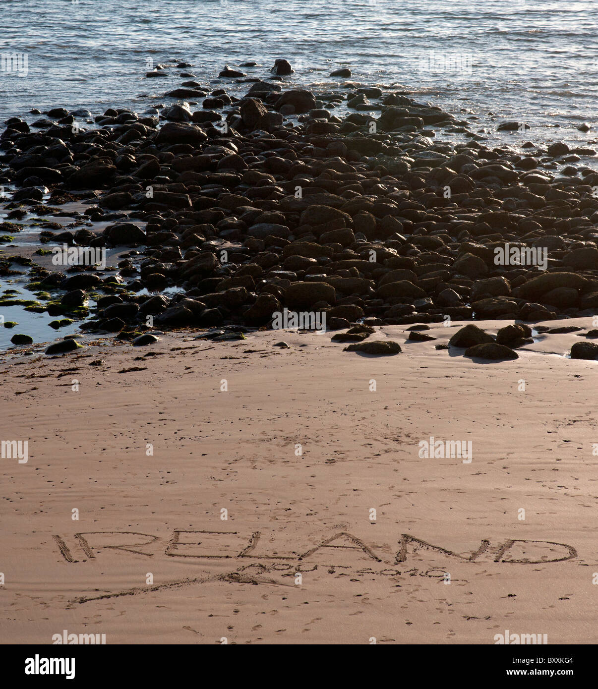 Ireland written in sand, Waterville, County Kerry Stock Photo - Alamy