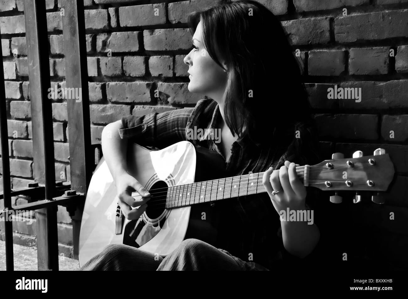 Sad Girl Playing Guitar Photography