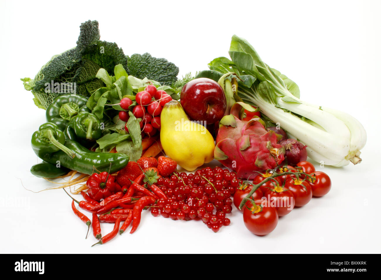 Composition of several fruits and vegetables Stock Photo - Alamy