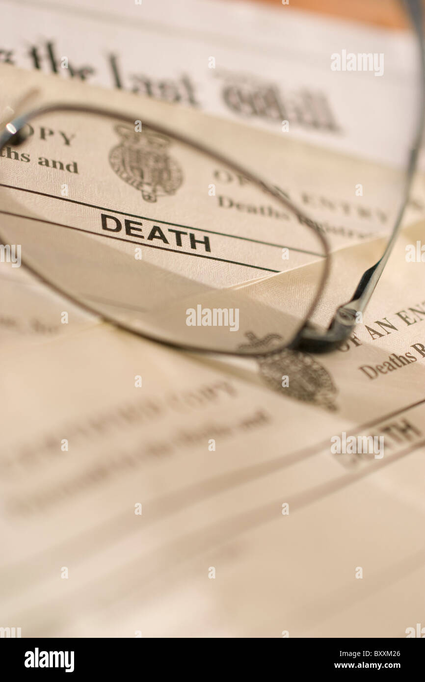 Death certificate hi-res stock photography and images - Alamy