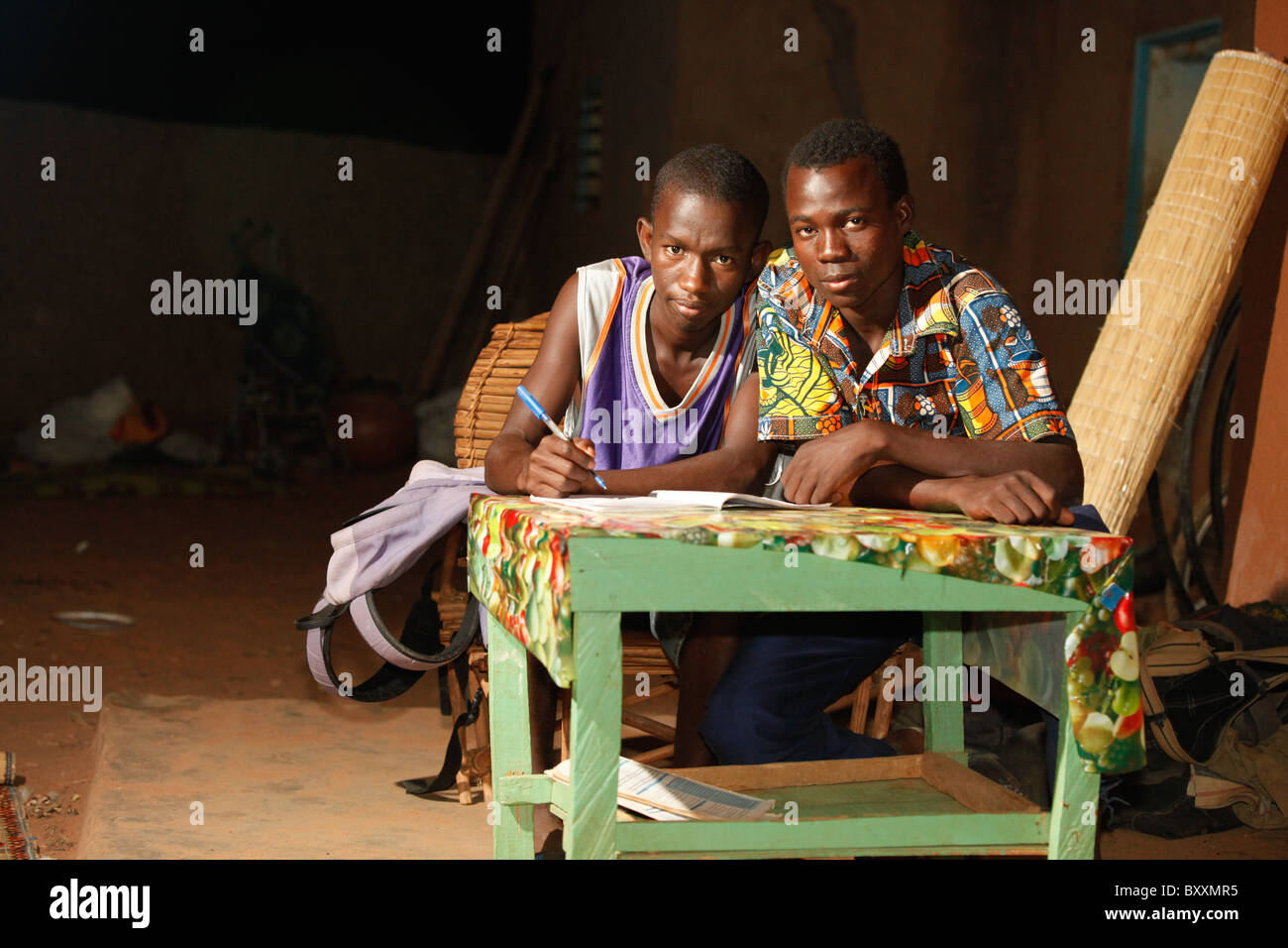 Two junior high school students (equivalent of the 7th grade in the US ...