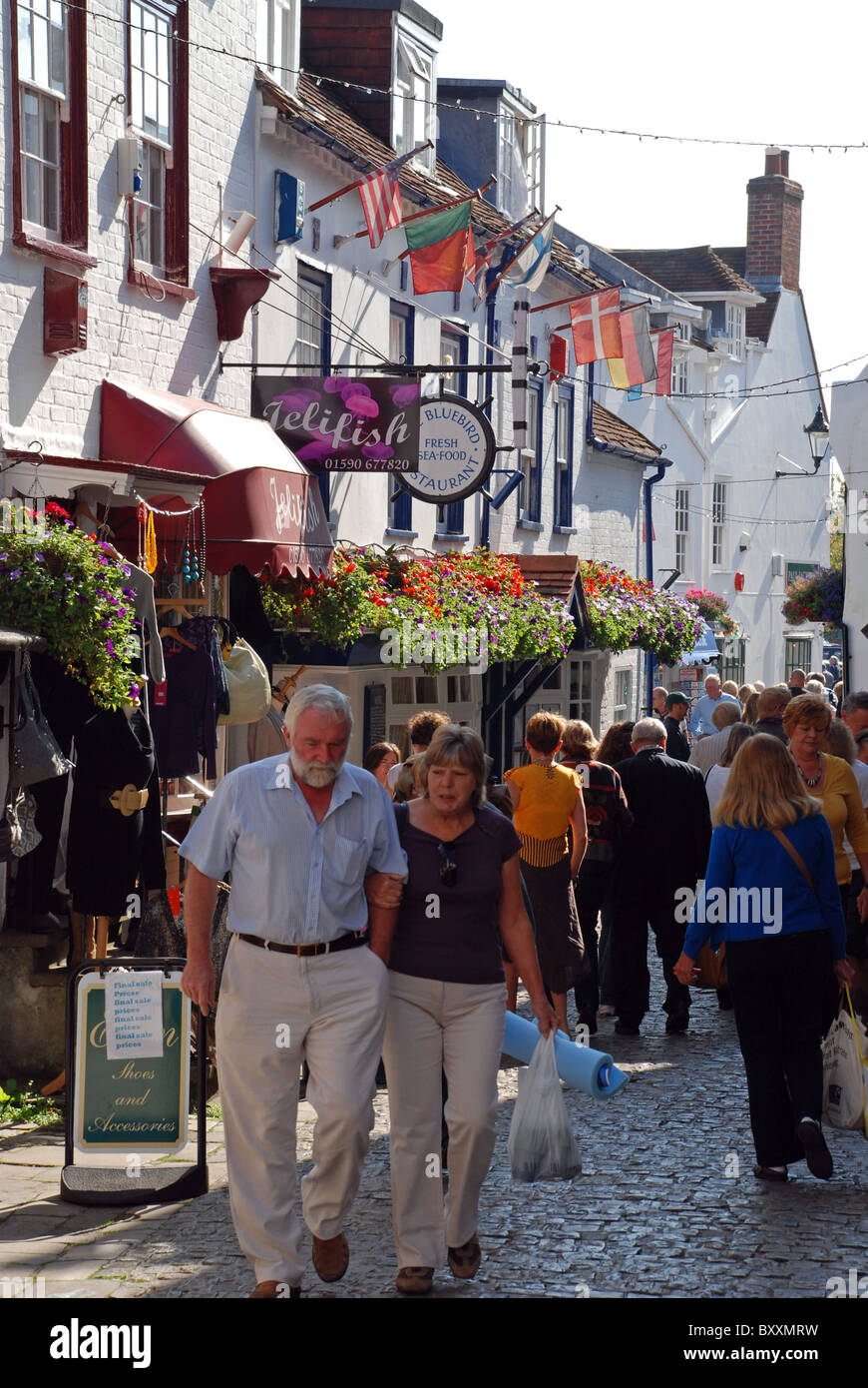 High Street Shops Lymington Hampshire Uk High Resolution Stock ...