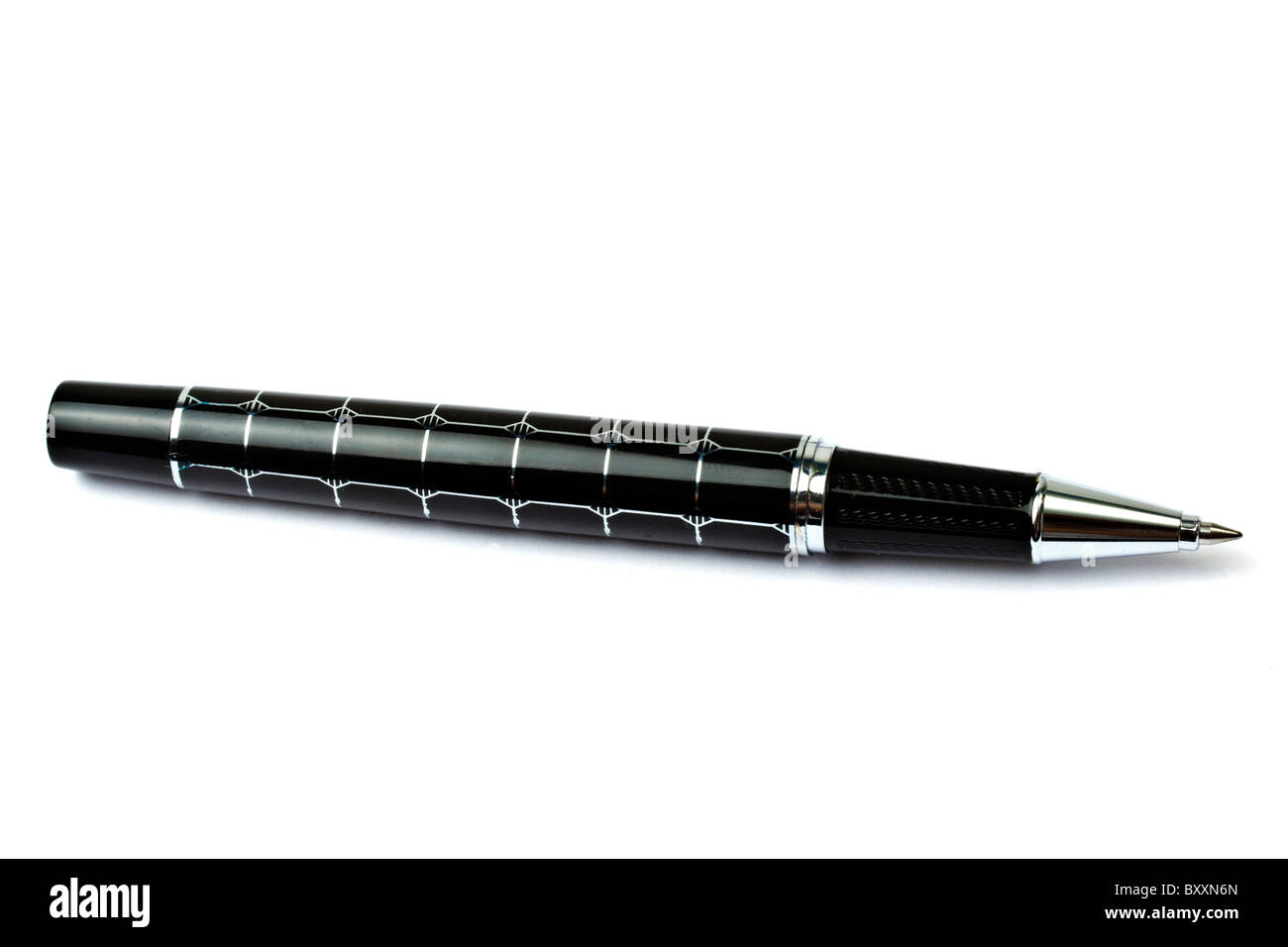 Black Ballpoint Pen Isolated On White background Stock Photo - Alamy