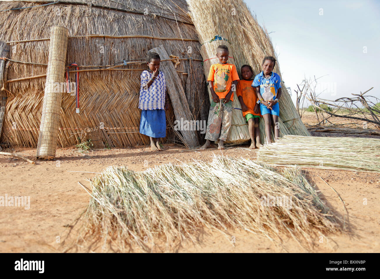 In the Fulani village of Jolooga in northern Burkina Faso, children ...