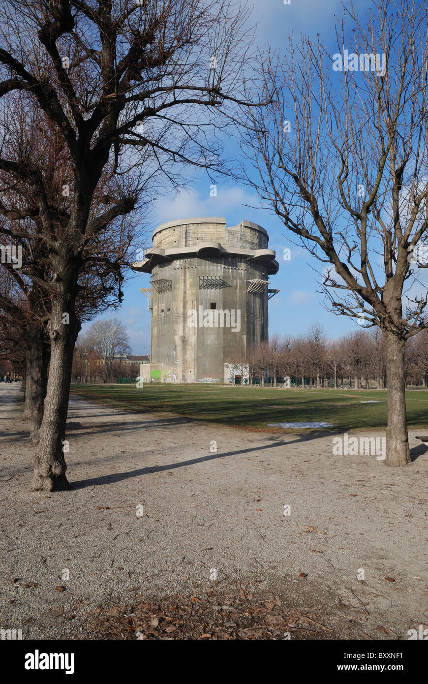 A WW2 Flak tower (the Flakturm VII G-tower) built by the Luftwaffe in ...