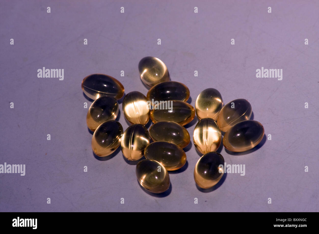 health food supplement pill cod liver oil capsules Stock Photo - Alamy