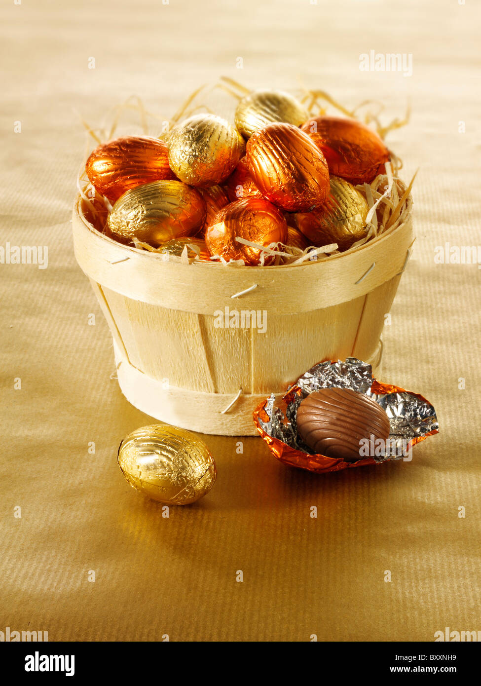 Traditional mini chocolate Easter eggs Stock Photo - Alamy