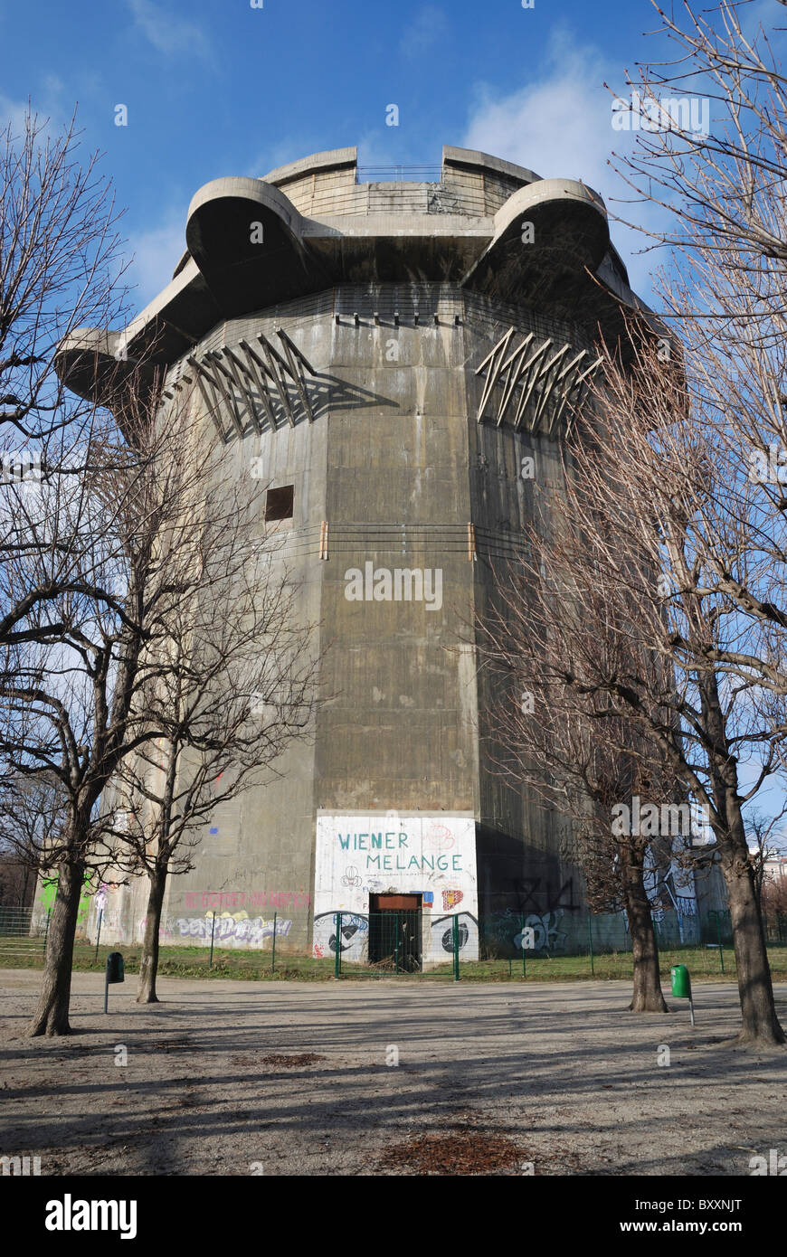 A WW2 Flak tower (the Flakturm VII G-tower) built by the Luftwaffe in ...